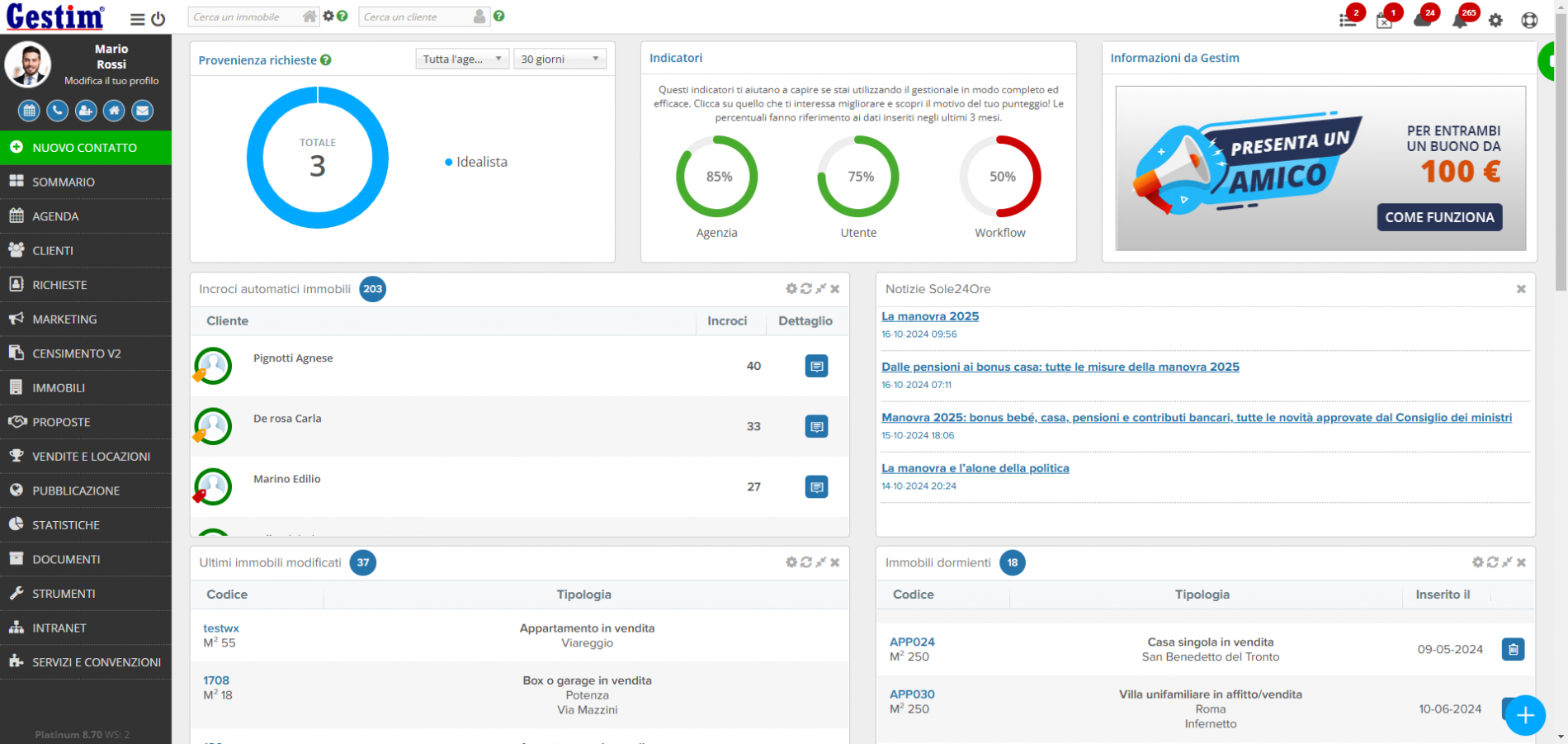 Interfaccia intuitiva - Gestim